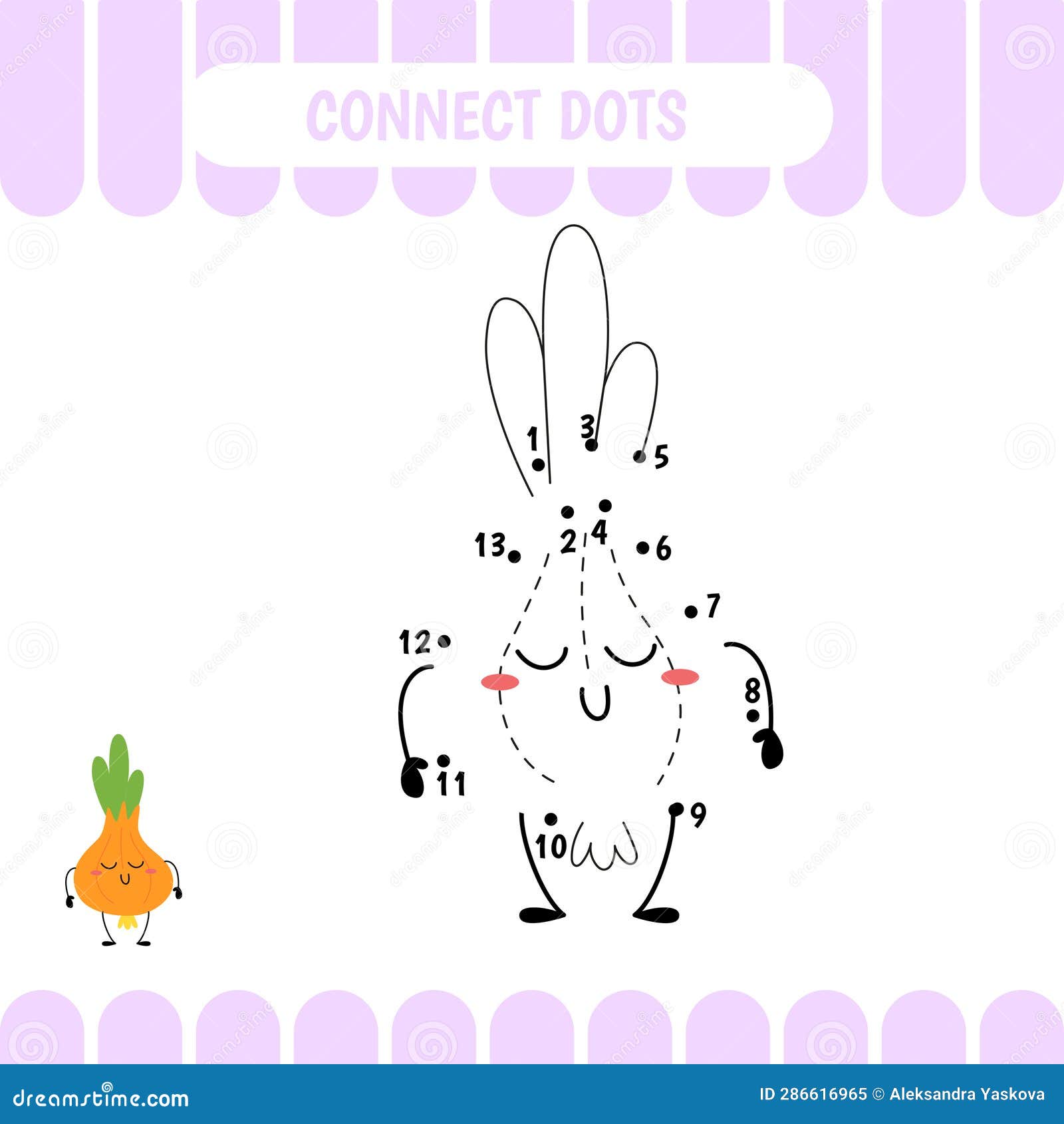 Dot to dot game. Onion stock vector. Illustration of child - 286616965