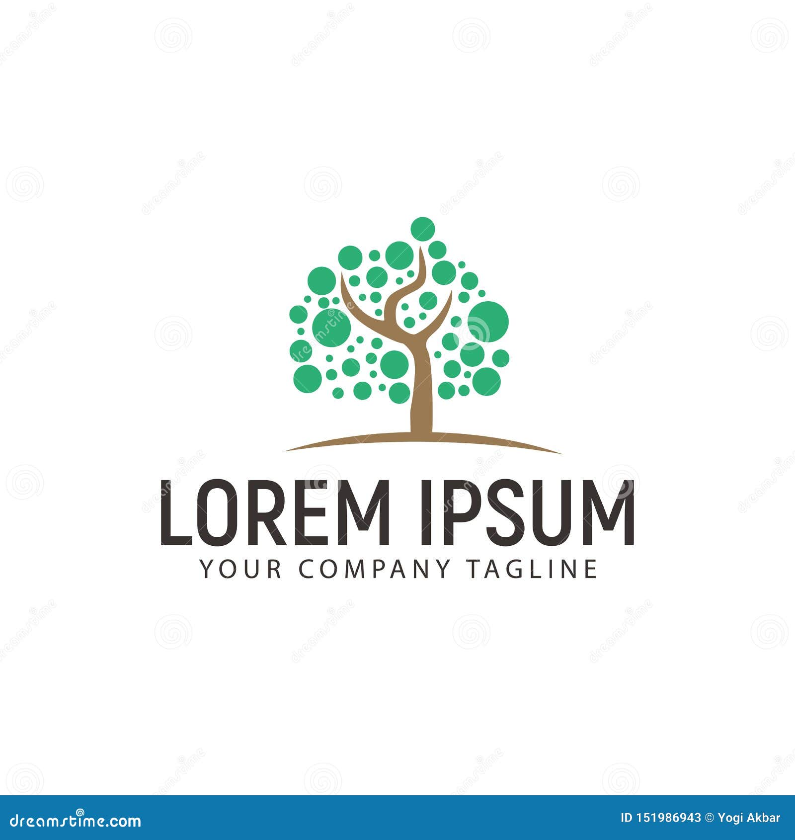 Dot Tree Logo Design Concept Template Stock Vector - Illustration of ...