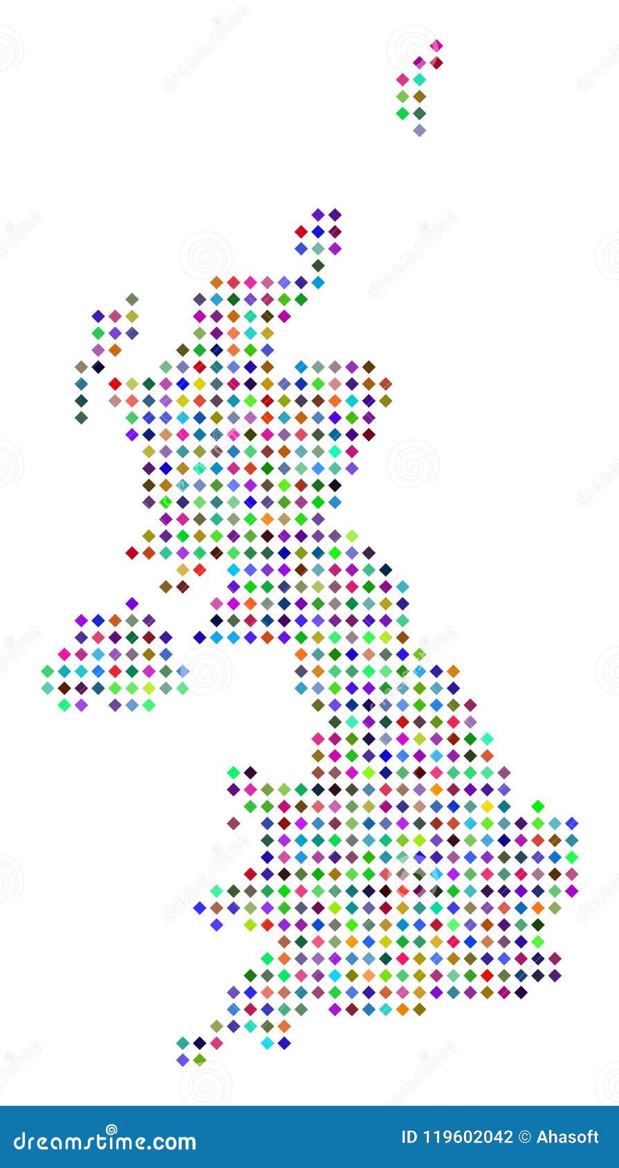 Dot United Kingdom Map Coloreado Multi Ilustración del Vector ...