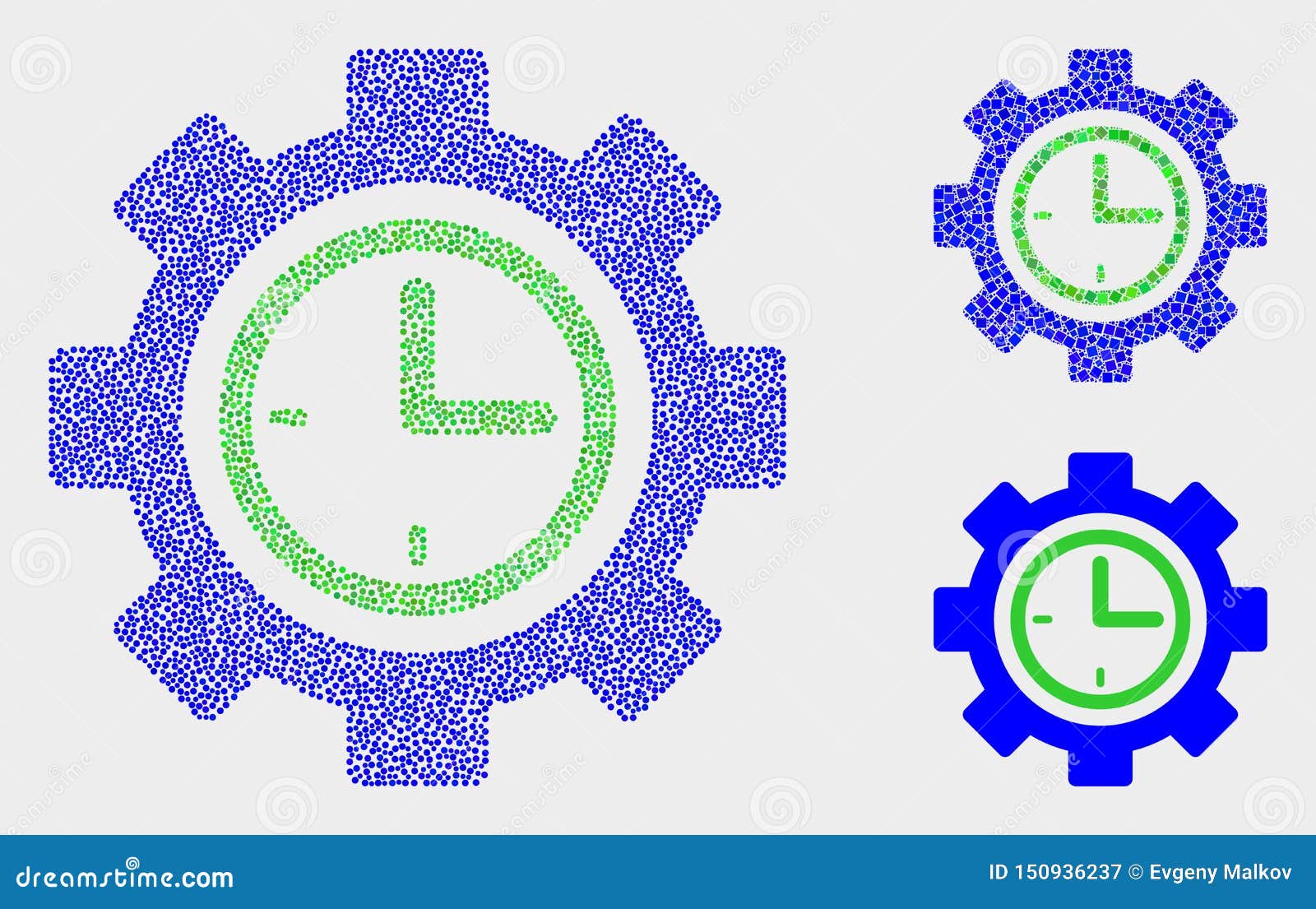 Dot Vector Clock Setup Wheel Icons Stock Vector - Illustration of ...