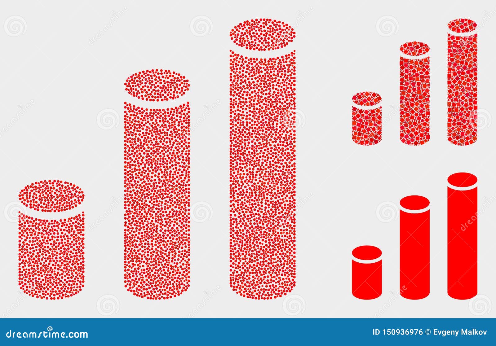 Dot Vector Cylinder Chart Icons Stock Vector - Illustration of ...