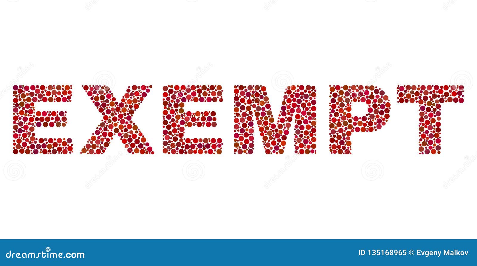 EXEMPT Text in Dot Style stock vector. Illustration of dots - 135168965