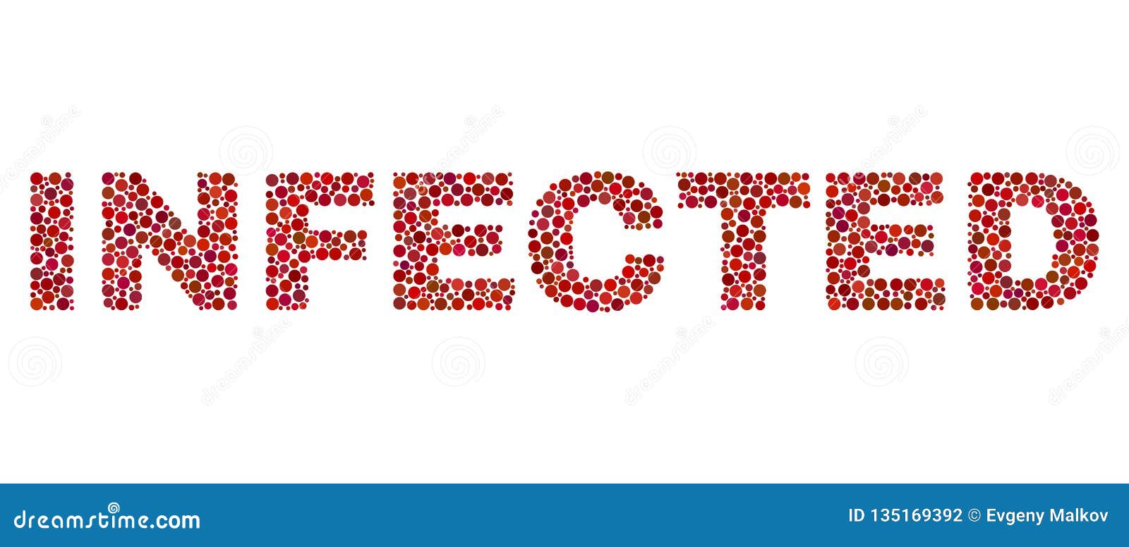 INFECTED Text in Dot Style stock vector. Illustration of abstract ...