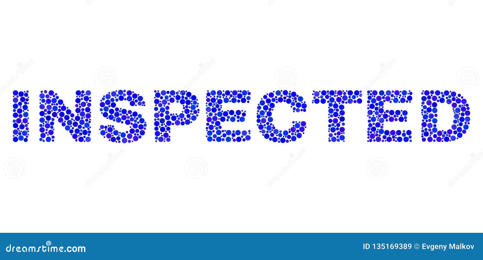 INSPECTED Text in Dot Style Stock Vector - Illustration of abstract ...