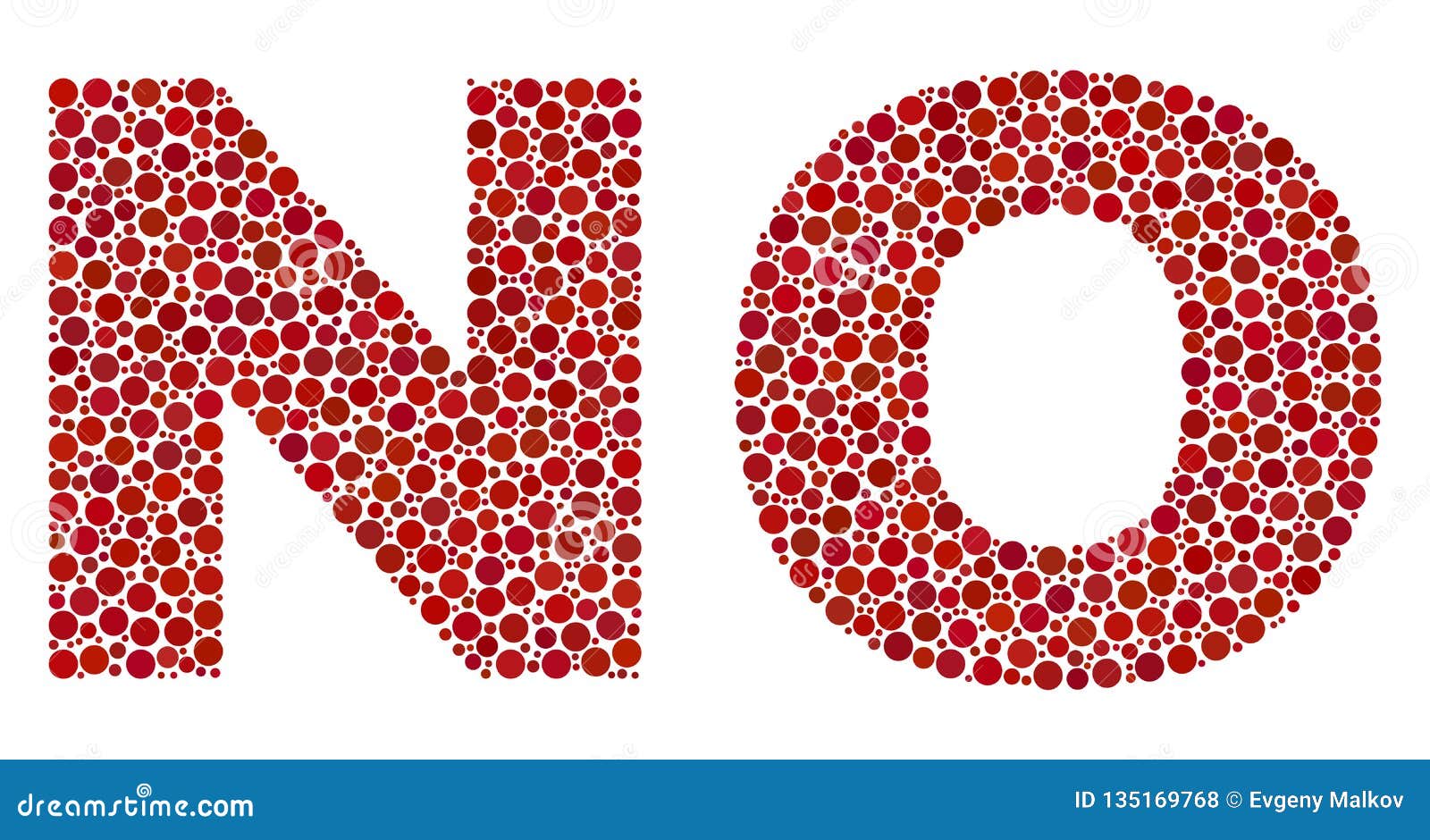 NO Text in Dot Style stock vector. Illustration of collage - 135169768