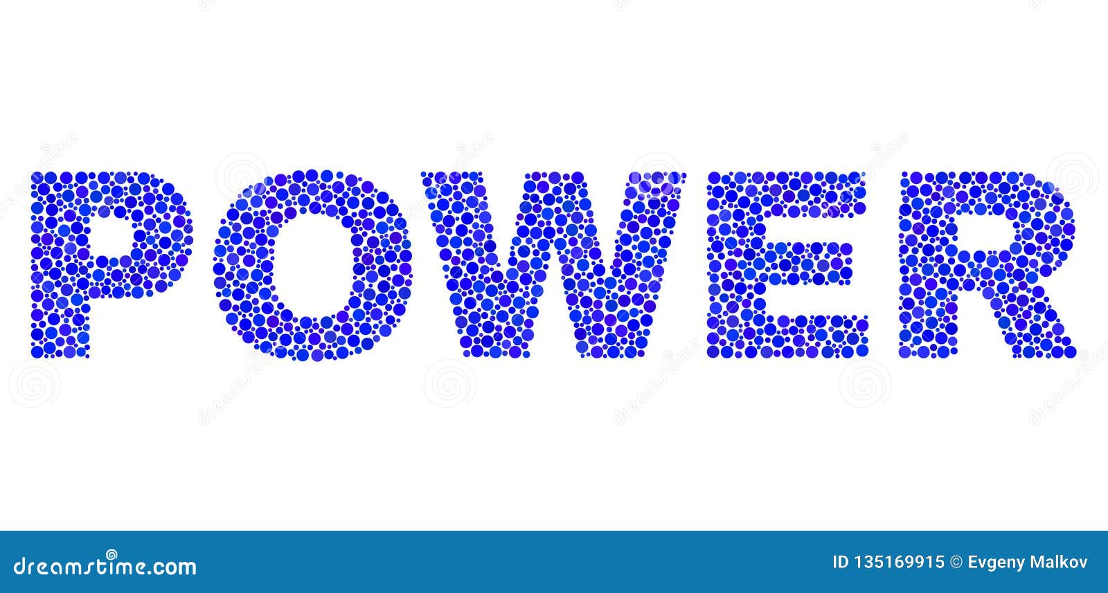 POWER Text in Dot Style stock vector. Illustration of array - 135169915