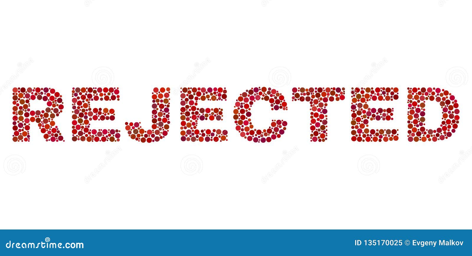 REJECTED Text in Dot Style stock vector. Illustration of composition ...