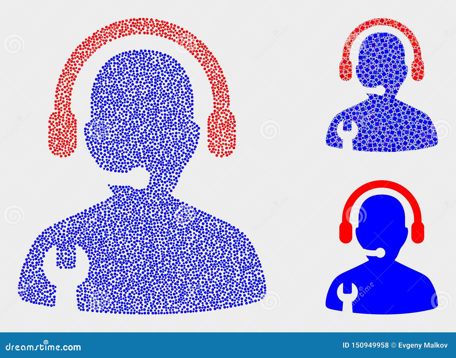 Dot Vector Service Operator Icons Stock Vector - Illustration of ...