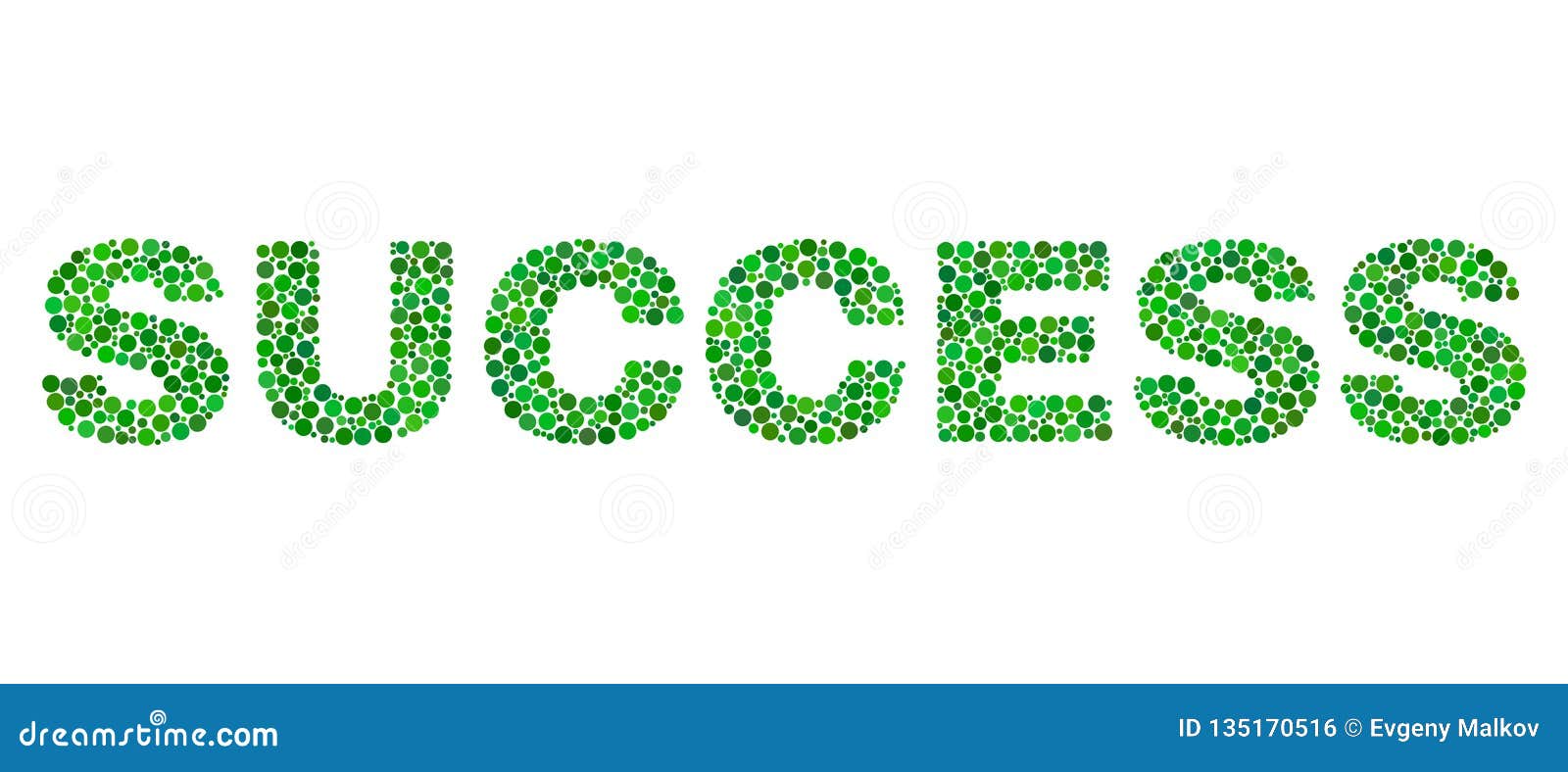 SUCCESS Text in Dot Style stock vector. Illustration of collection ...