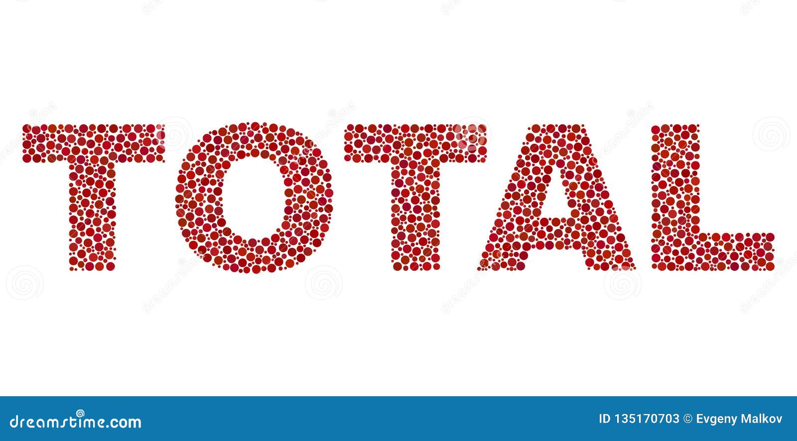 TOTAL Text in Dot Style stock vector. Illustration of rounded - 135170703