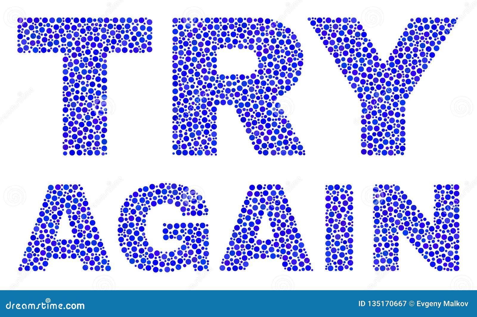 TRY AGAIN Text in Dot Style Stock Vector - Illustration of flat, shape ...