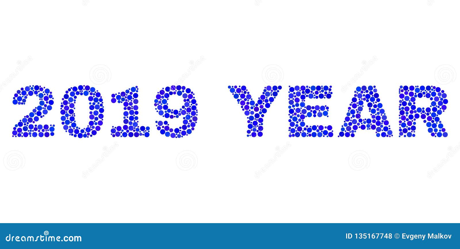 2019 YEAR Text in Dot Style Stock Vector - Illustration of collection ...