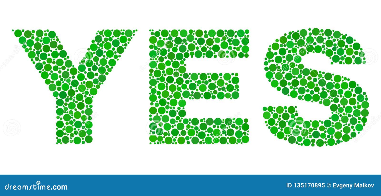 YES Text in Dot Style stock vector. Illustration of choose - 135170895