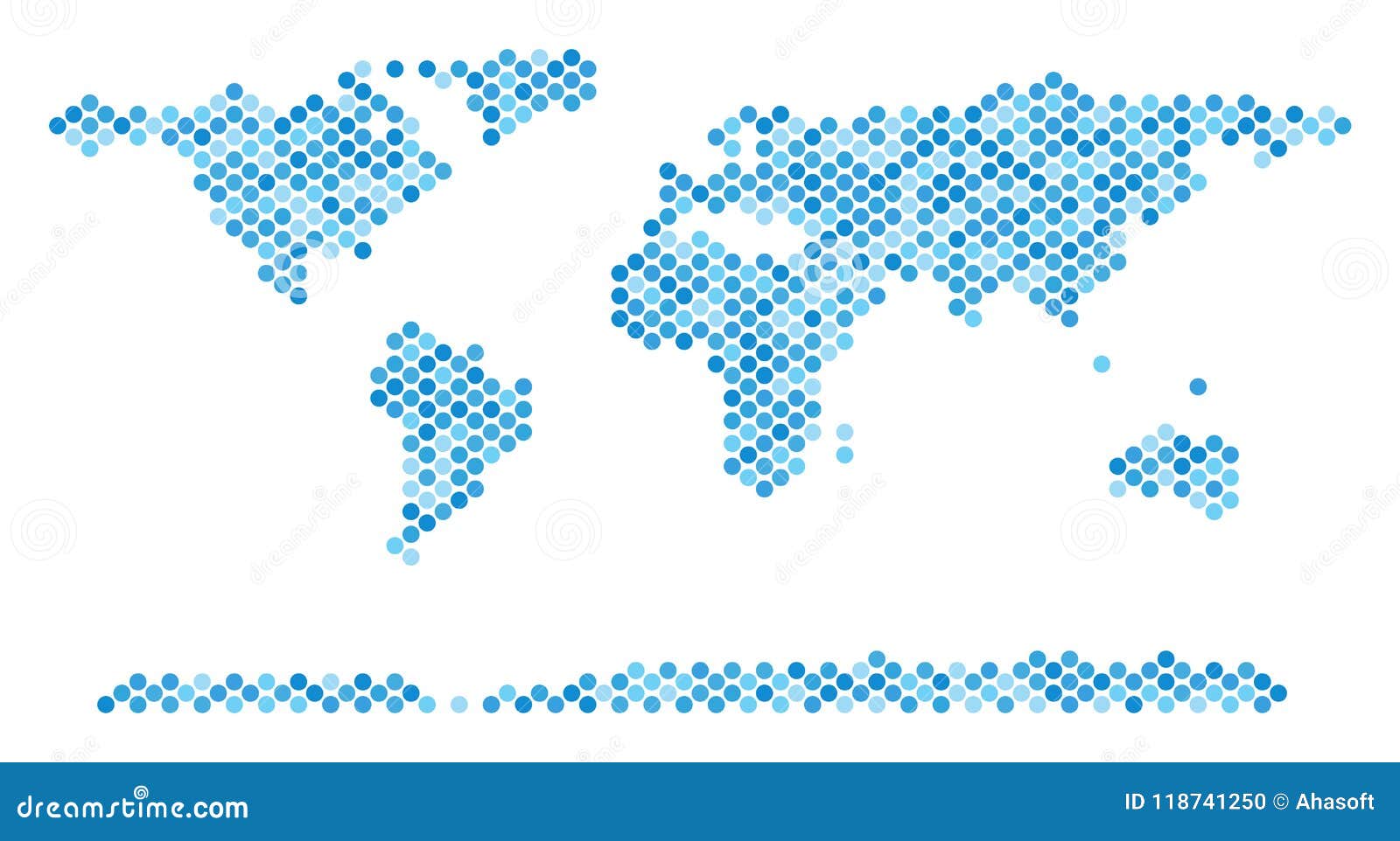 Dot World Continent Map Azul Ilustración del Vector - Ilustración de ...