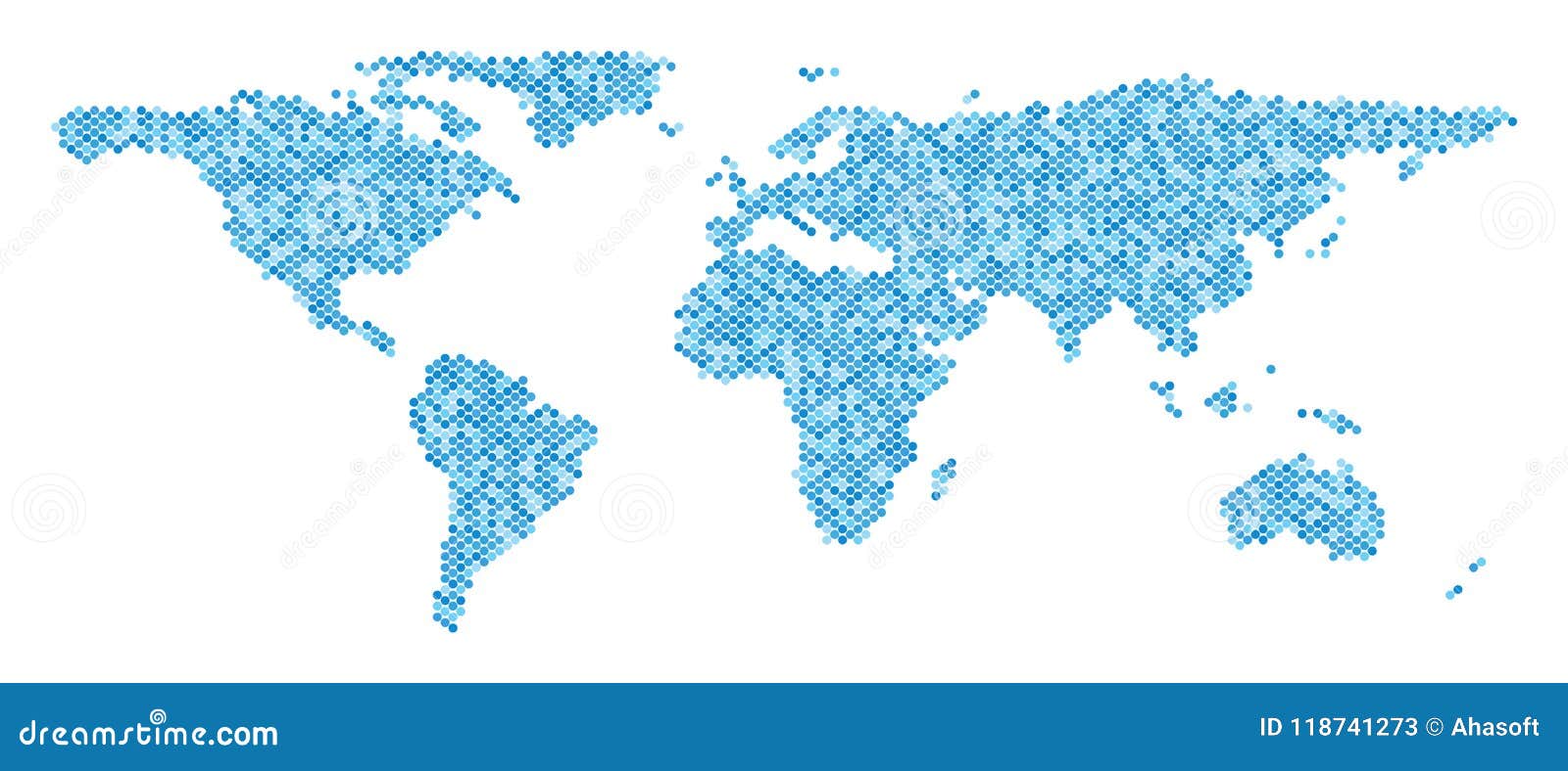Dot World Map azul ilustração do vetor. Ilustração de redondo - 118741273