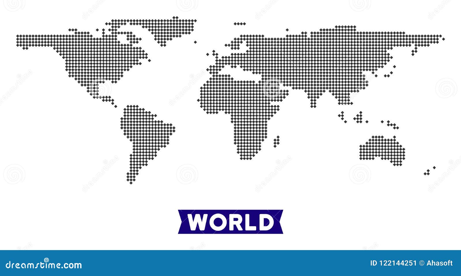 Dot World Map stock vector. Illustration of composed - 122144251