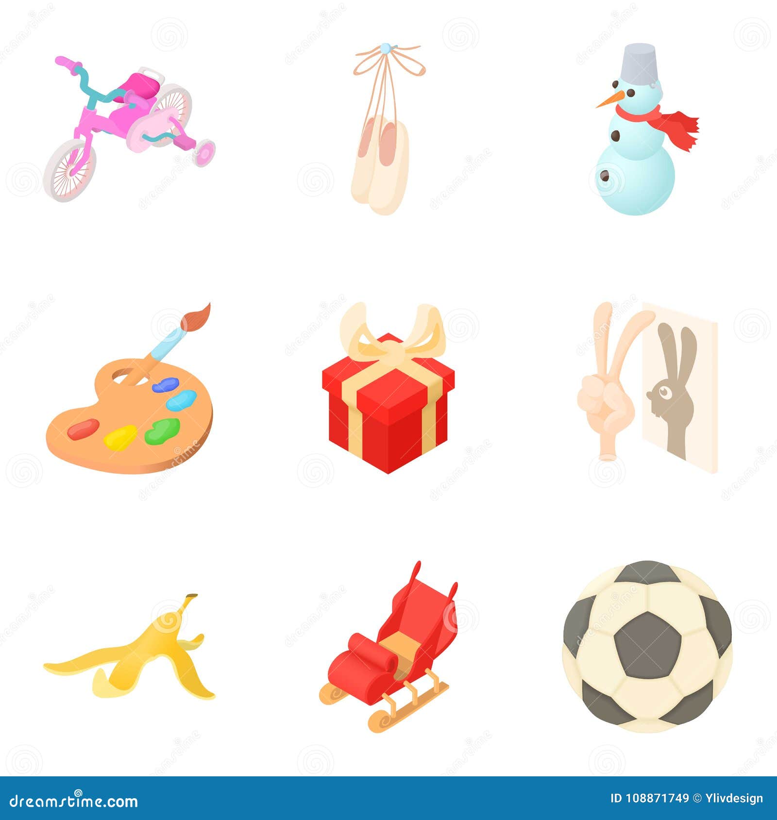 Dote Icons Set, Cartoon Style Stock Vector - Illustration of dote ...