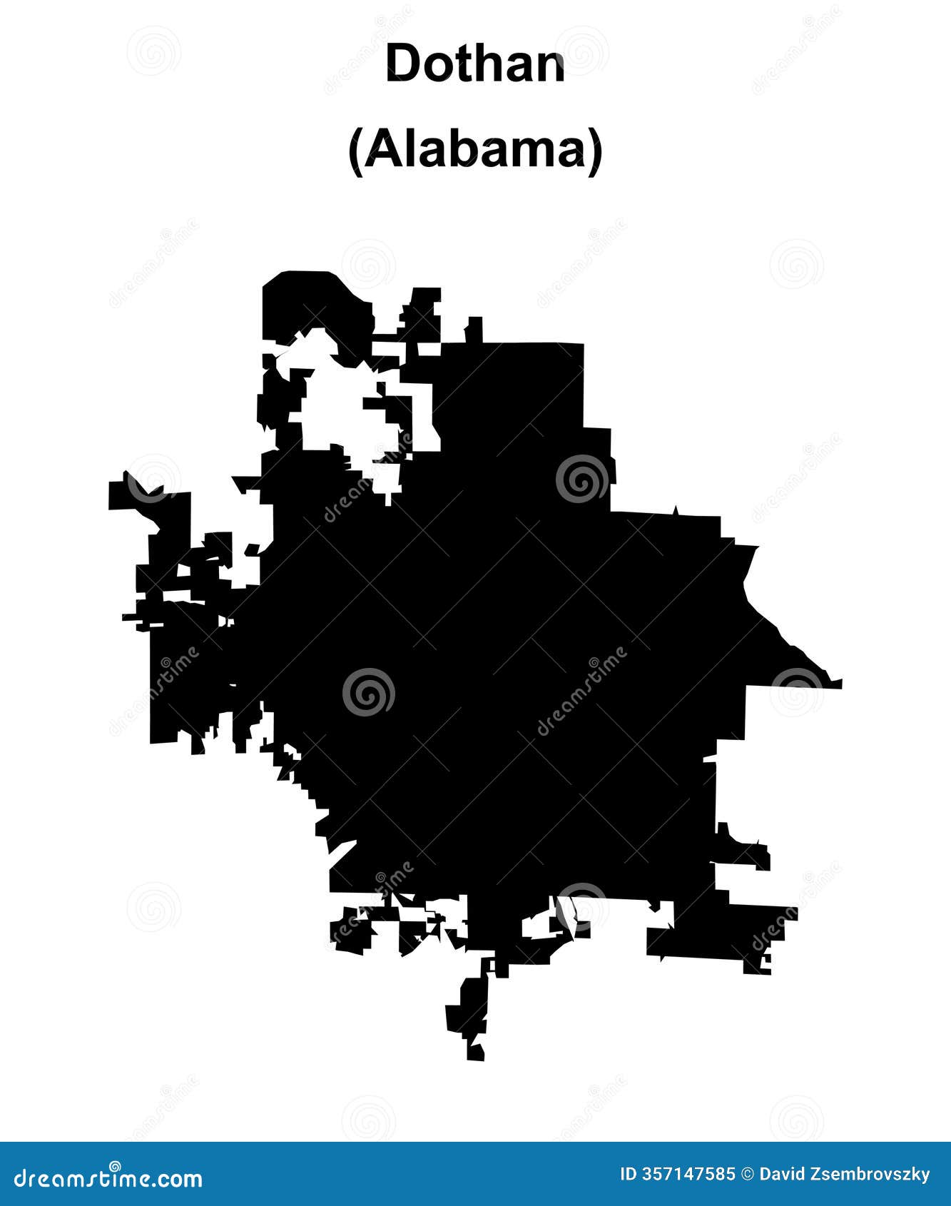 Dothan outline map stock vector. Illustration of icon - 357147585