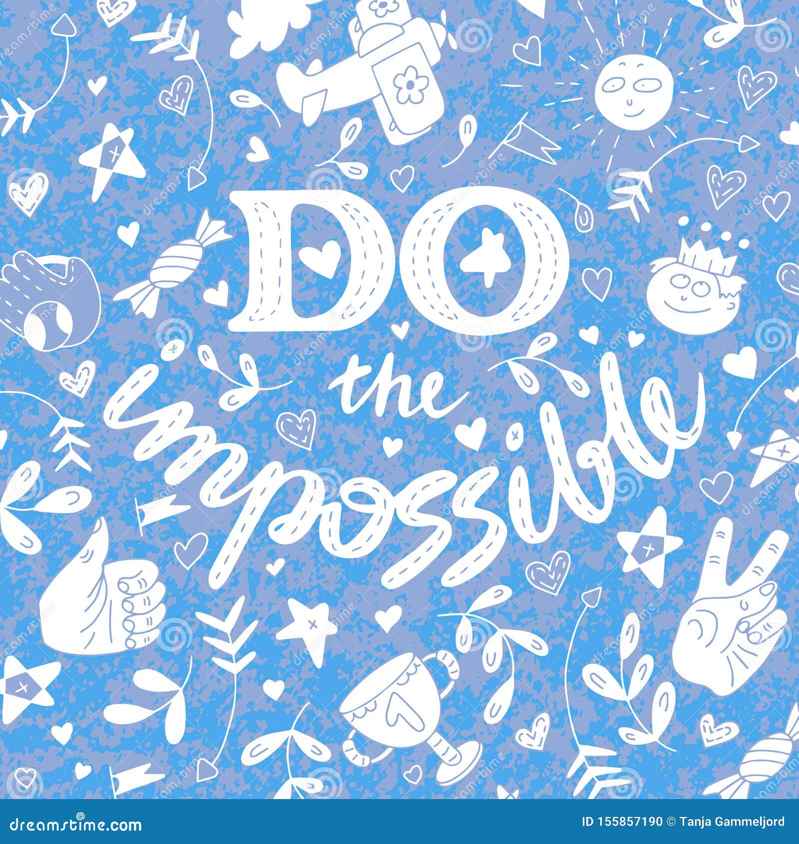 Do the Impossible Lettering Doodle Stock Vector - Illustration of ...
