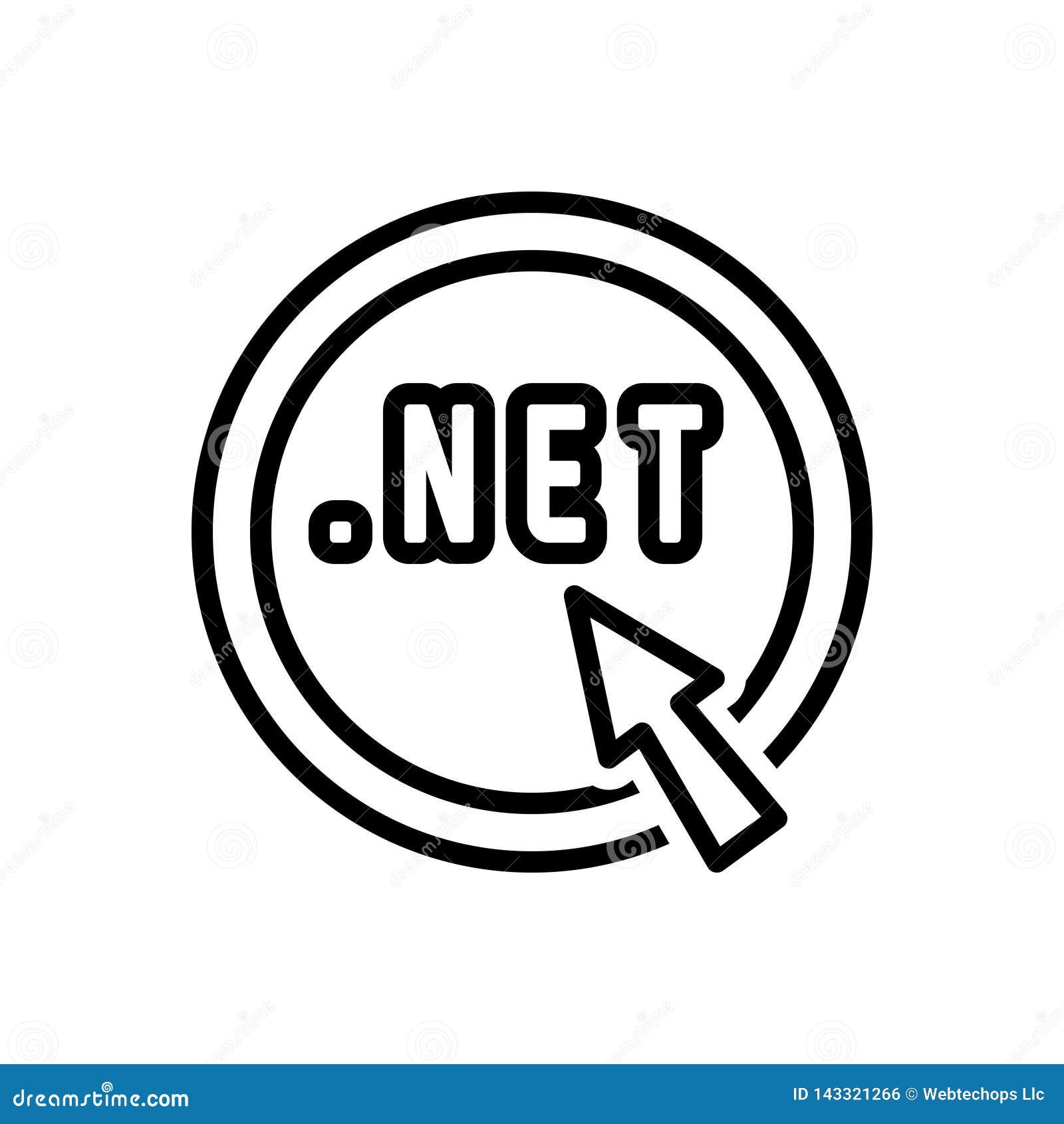 Black Line Icon for Dotnet, Innovation and Technology Stock Vector ...