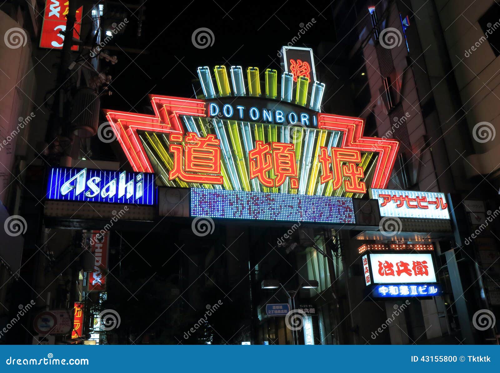 Dotonbori Osaka Night Life Japan Editorial Image - Image of famous ...