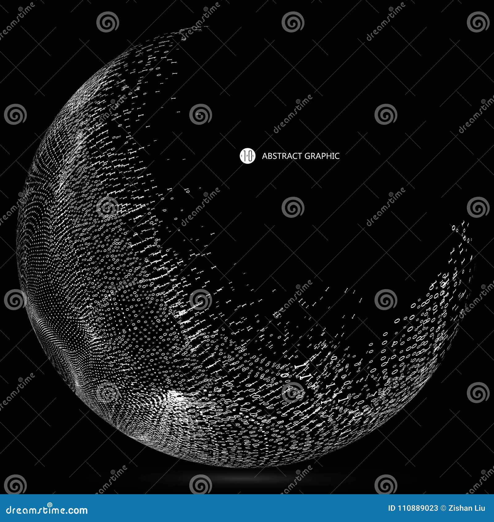 The Dots of an Array Form Abstract Spherical Shapes. Stock Illustration ...