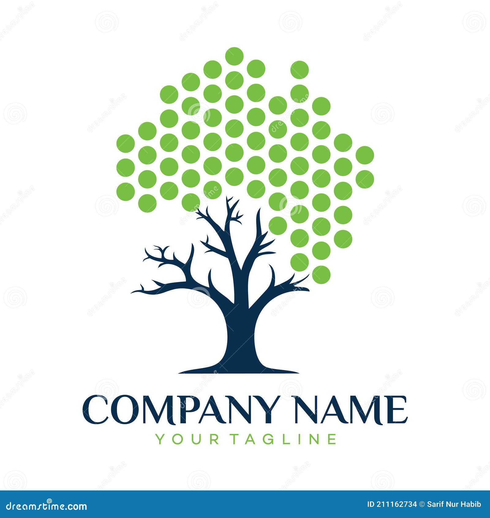 Dots Australian Tree Logo Design Template Stock Vector - Illustration ...