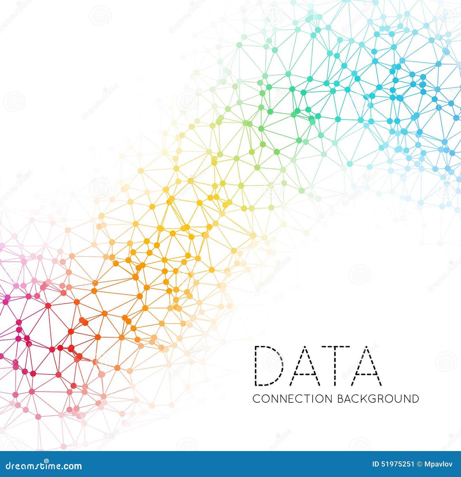 Dots with Connections, Triangles Light Background Stock Vector ...