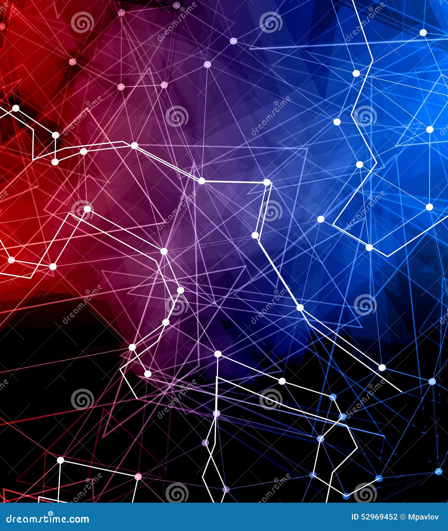 Dots with Connections, Triangles Light Background Stock Vector ...