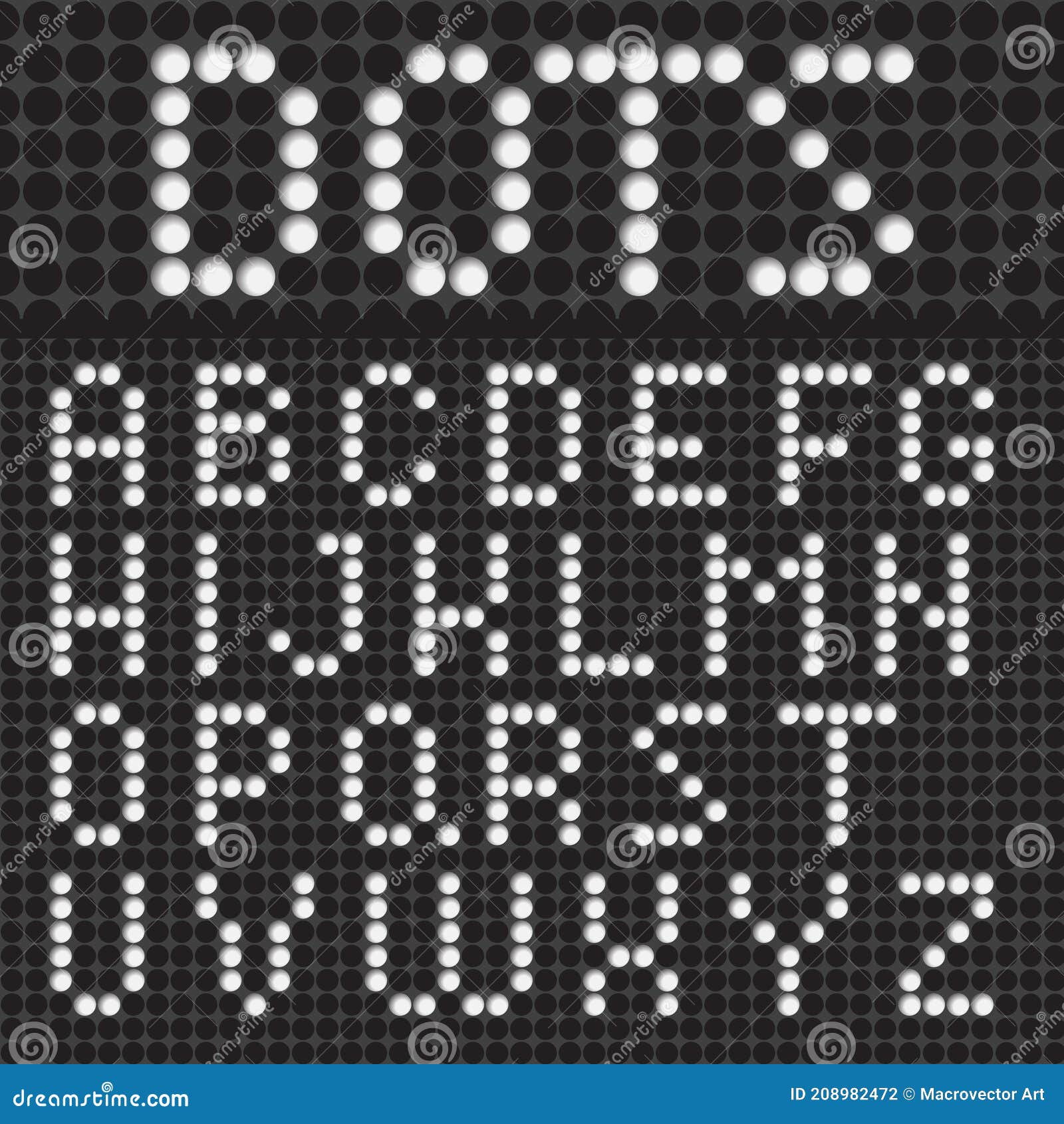 Dots Font. Alphabet With Uppercase Or Lowercase Letters For Poster ...