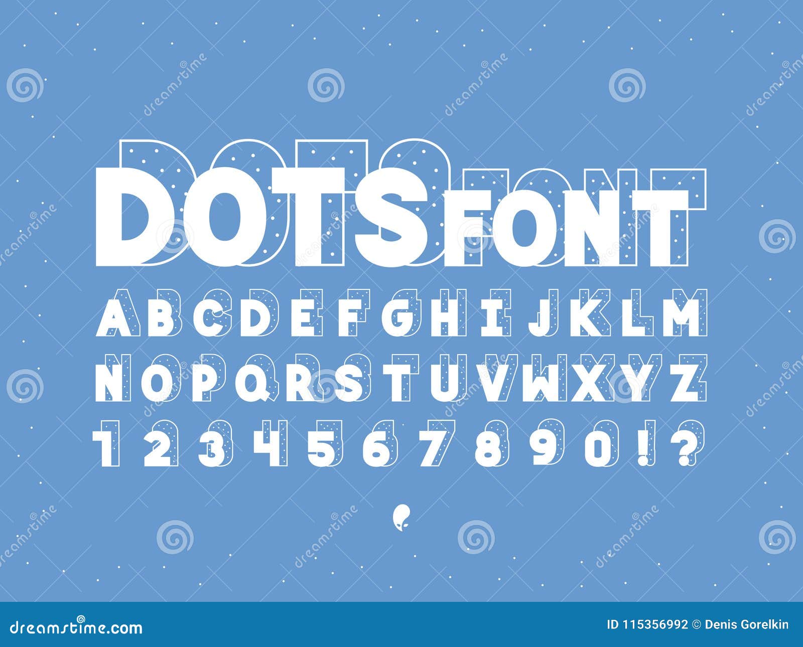 Dots font. Vector alphabet stock vector. Illustration of point - 115356992