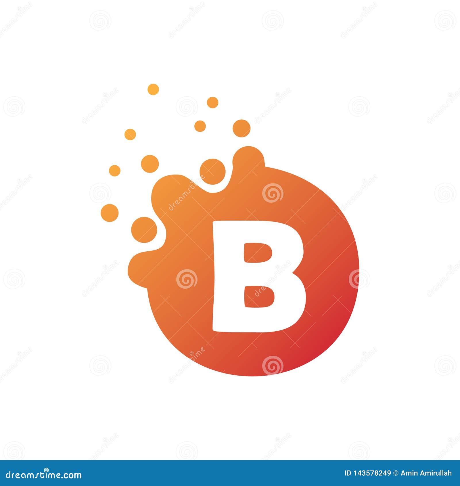 Dots Letter B Logo. B Letter Design Vector with Dots Stock Vector ...