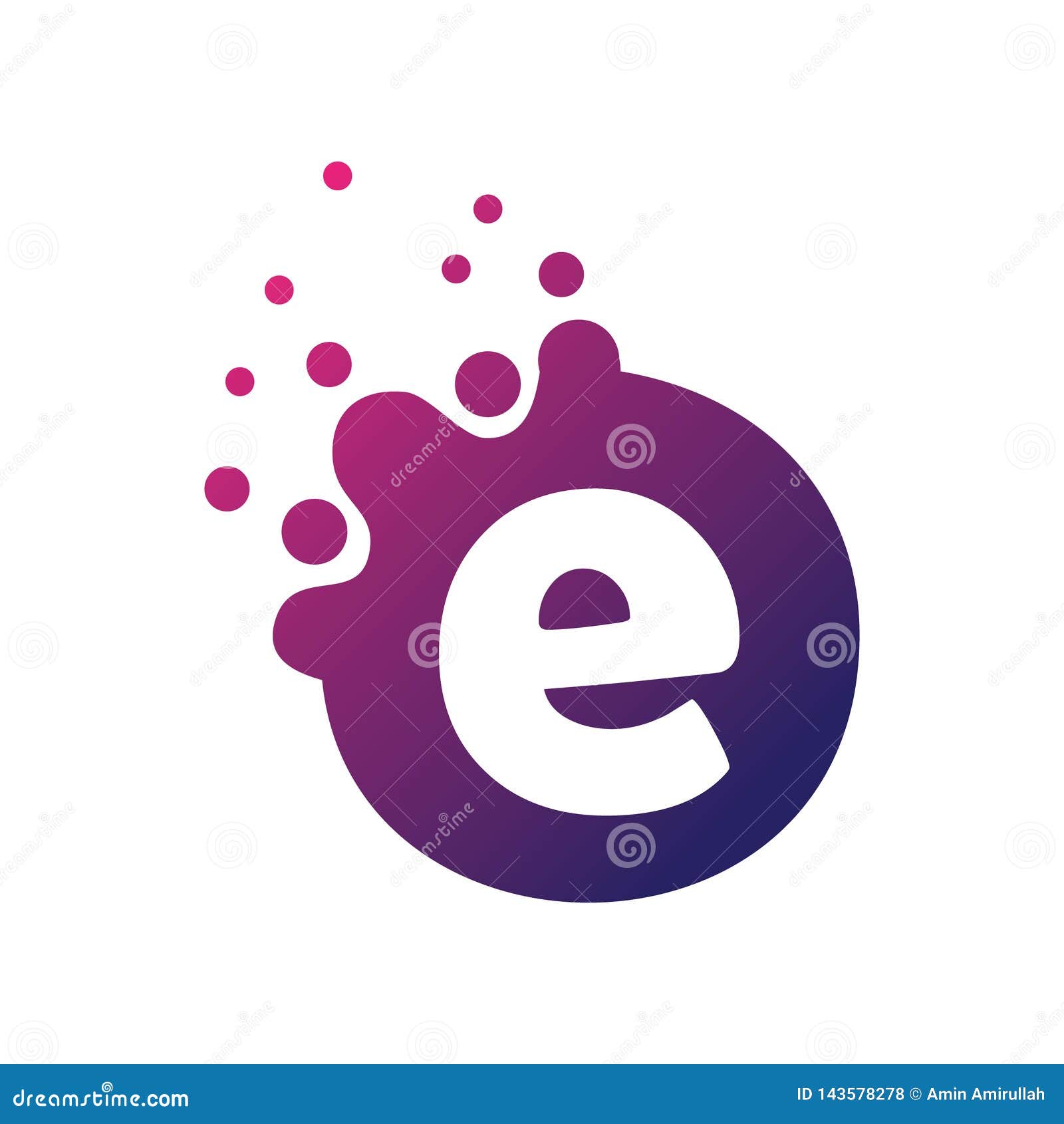 Dots Letter E Logo. E Letter Design Vector with Dots Stock Vector ...