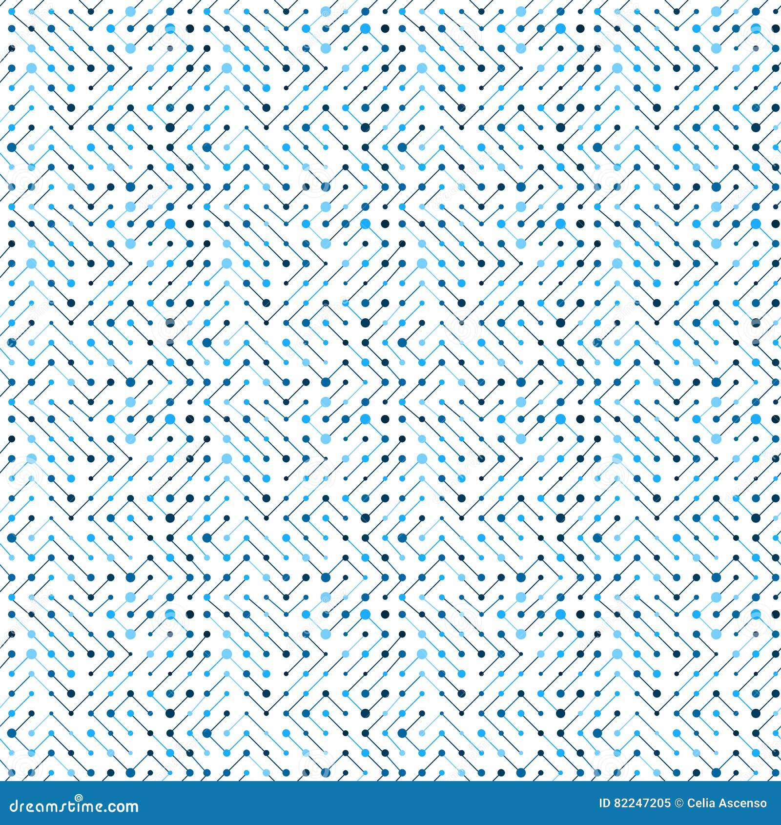 Dots and Lines Connected Seamless Pattern Stock Illustration ...