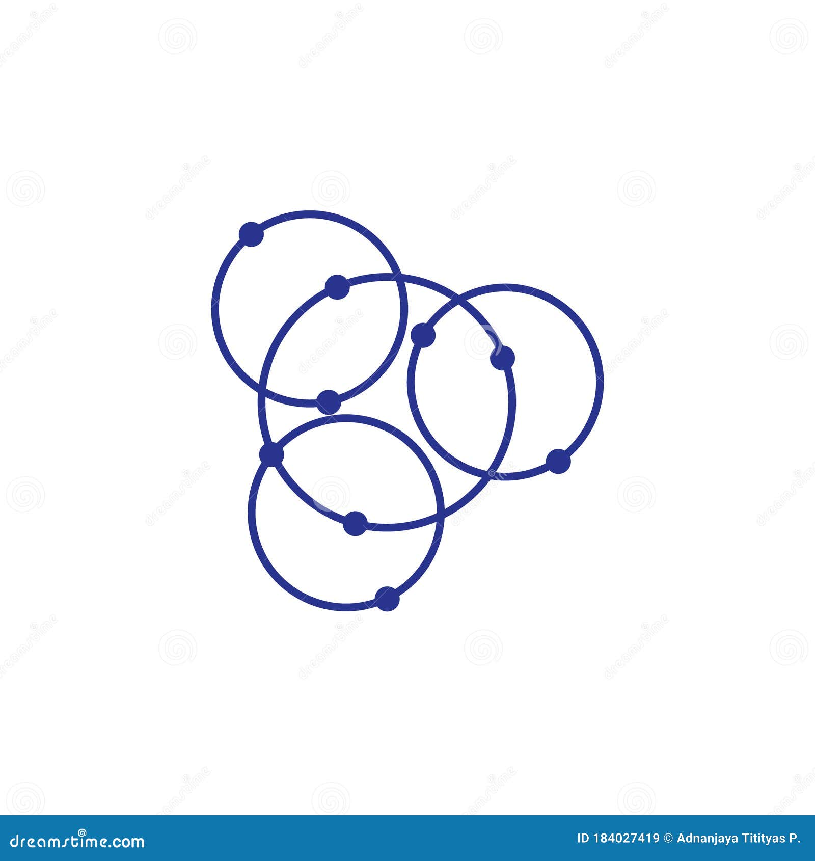 Atomic Logo Design, Electron Particles Cartoon Vector | CartoonDealer ...