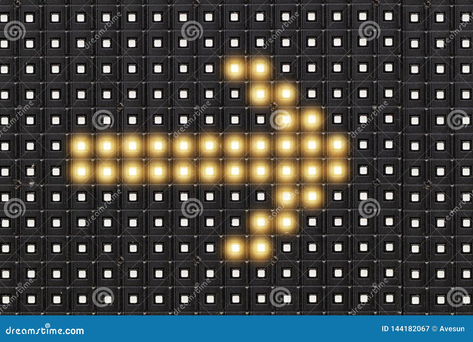 Dots Matrix Led Diplay With Illuminated Symbol Of Arrow Royalty-Free ...