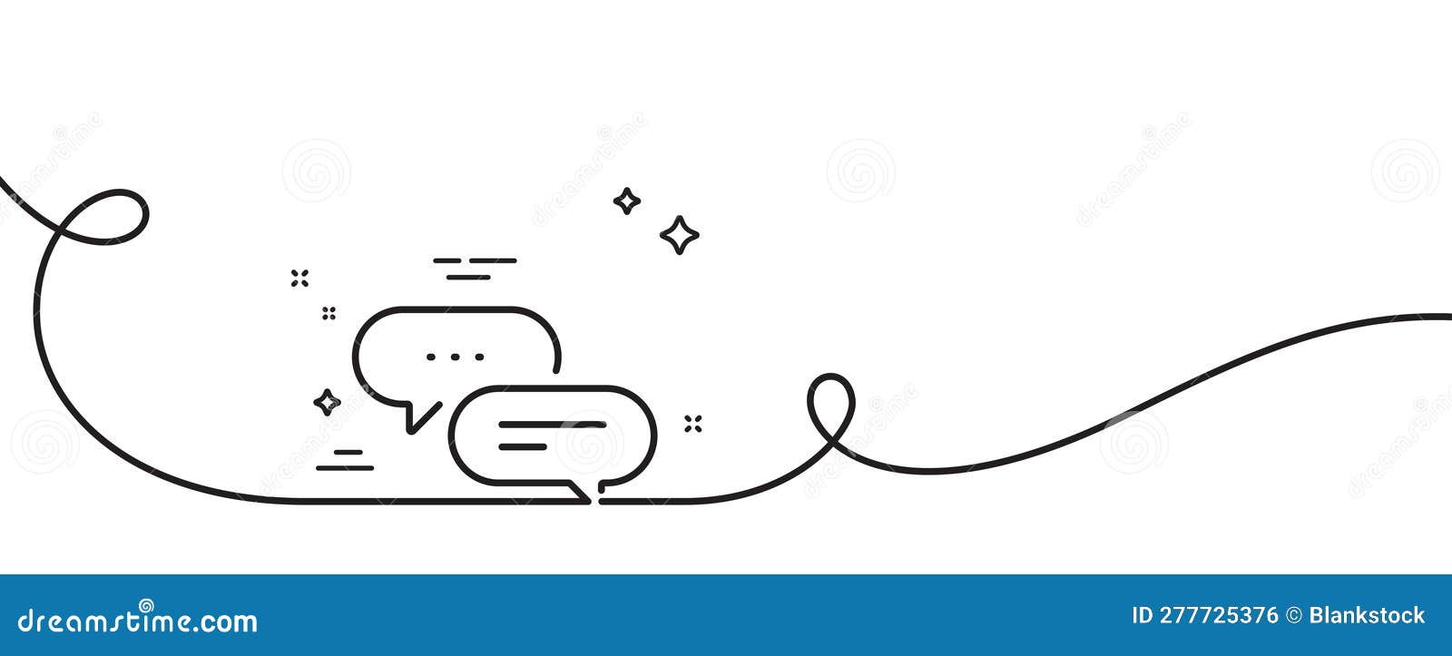 Dots Message Line Icon. Chat Comment Sign. Speech Bubble. Continuous ...