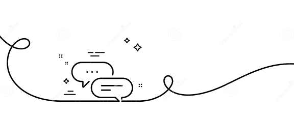 Dots Message Line Icon. Chat Comment Sign. Speech Bubble. Continuous Line with Curl. Vector ...