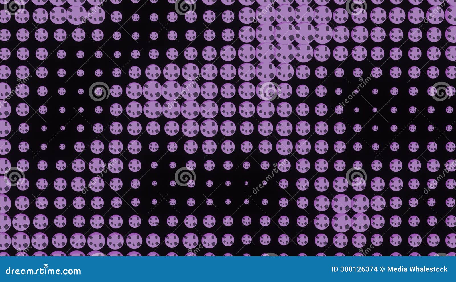 Dots Moving in Waves on Black Background. Design. Points of Different ...