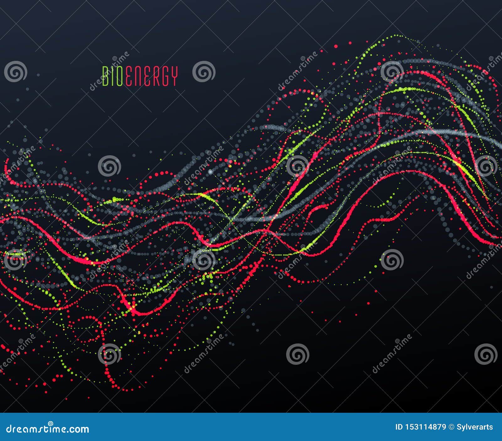 Dots Particles Flowing Array Vector Abstract Background, Biology Science Theme Design. Stock ...