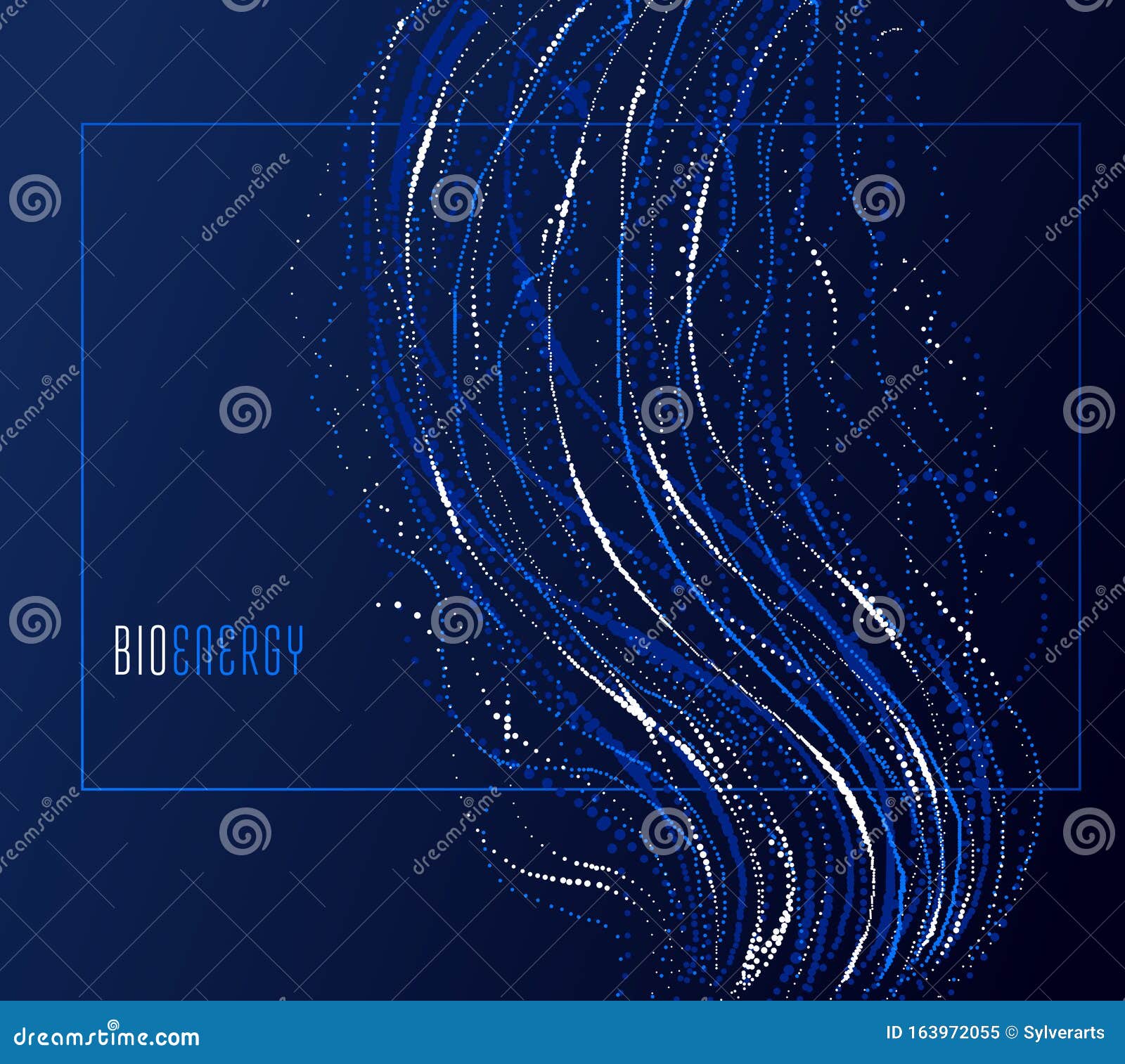 Dots Particles Flowing Array Vector Abstract Background, Biology Science Theme Design. Stock ...