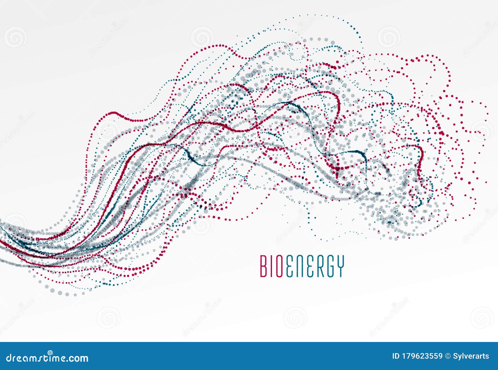 Dots Particles Flowing Array Vector Abstract Background, Biology Science Theme Design. Stock ...