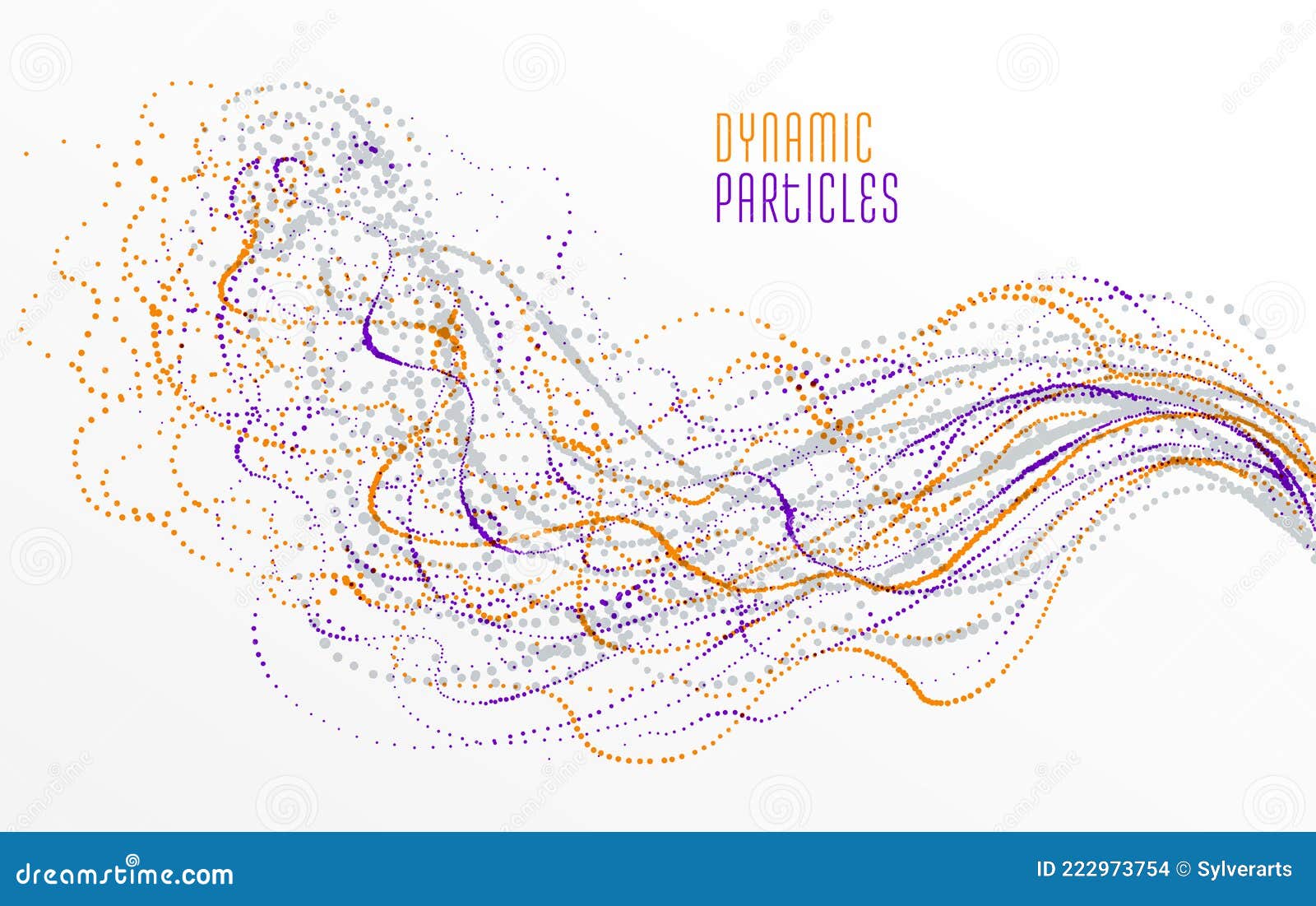 Dots Particles Flowing Array Vector Abstract Background, Biology Science Theme Design. Stock ...
