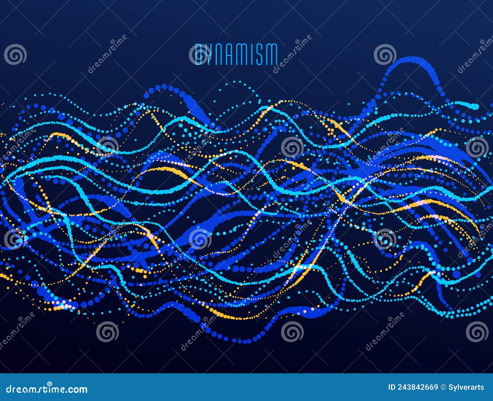 Dots Particles Flowing Array Vector Abstract Background, Biology ...
