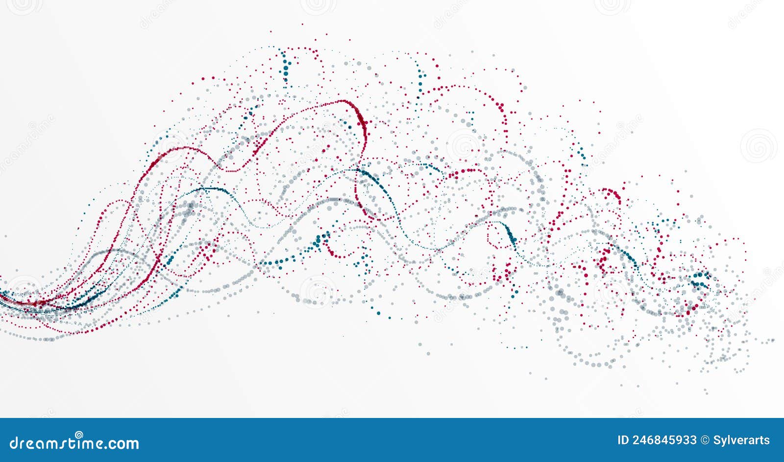Dots Particles Flowing Array Vector Abstract Background, Biology ...