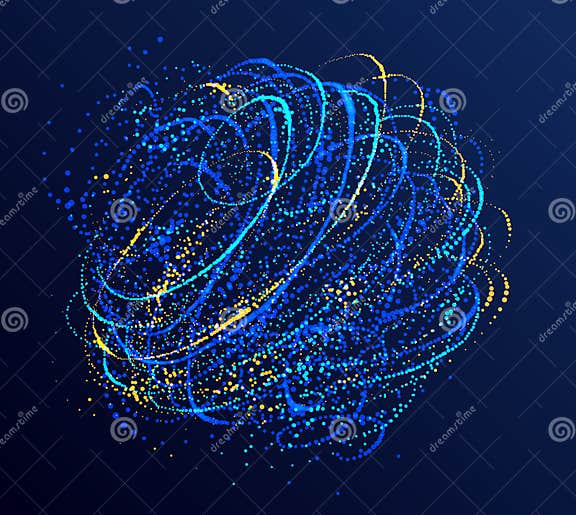 Dots Particles Flowing Vortex Vector Abstract Background, Biology ...