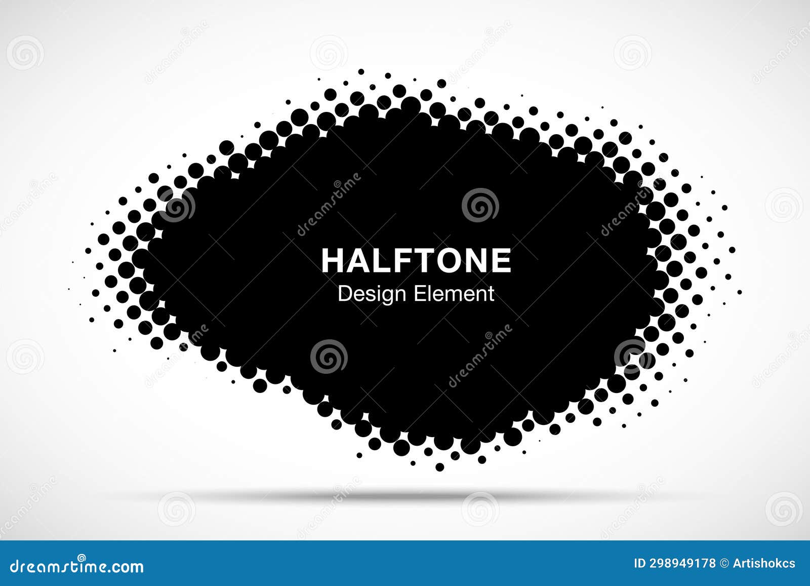 Dots Pattern Frame. Halftone Dots Curved Pattern Background. Dotted ...