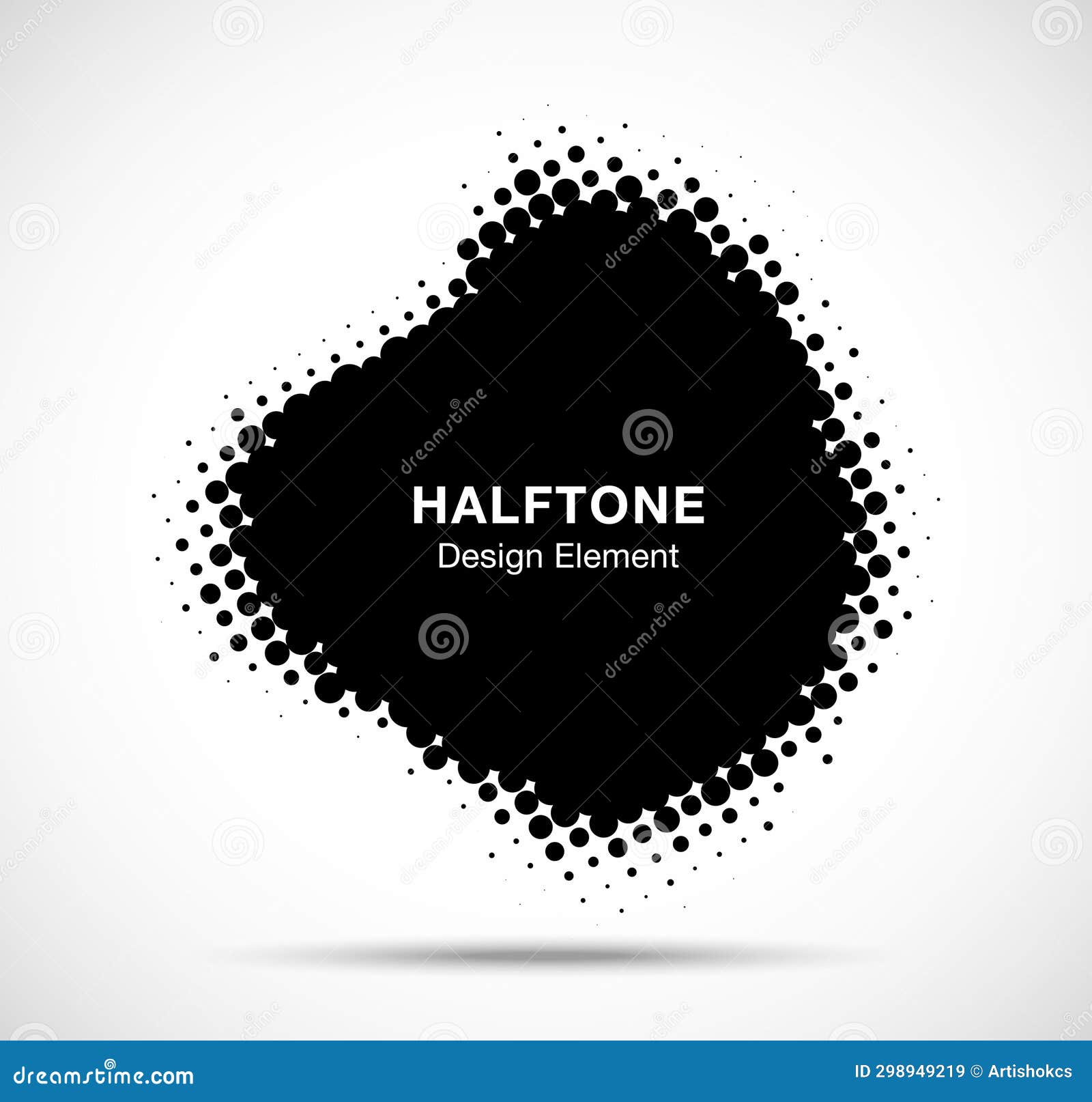 Dots Pattern Frame. Halftone Dots Curved Pattern Background. Dotted ...