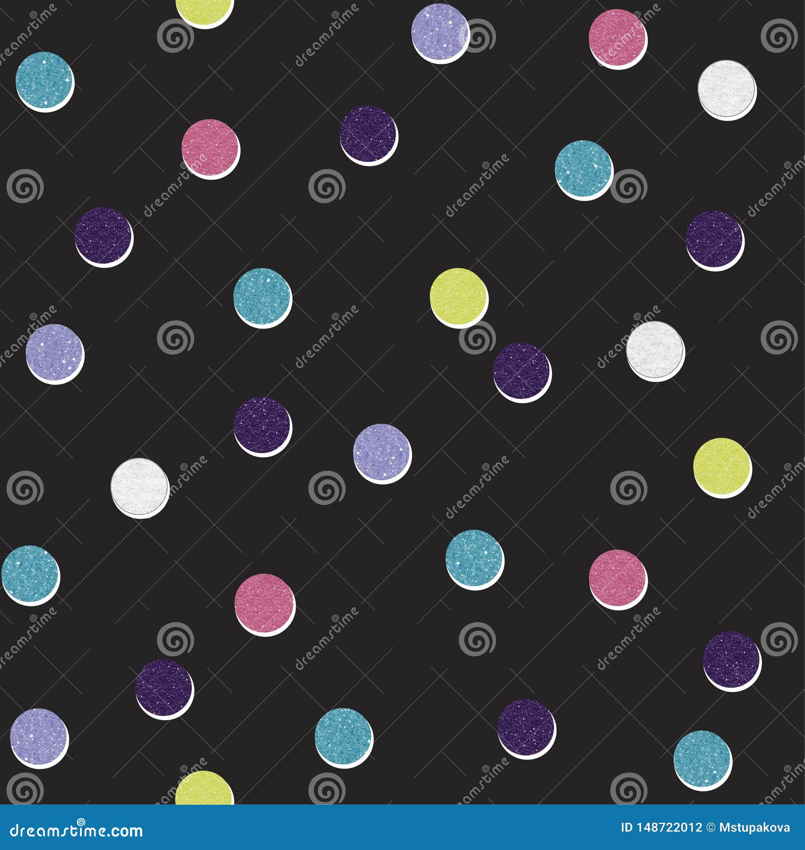 Dots Print Seamless Vector Pattern for Girls. Neon Girlish Dots Print ...