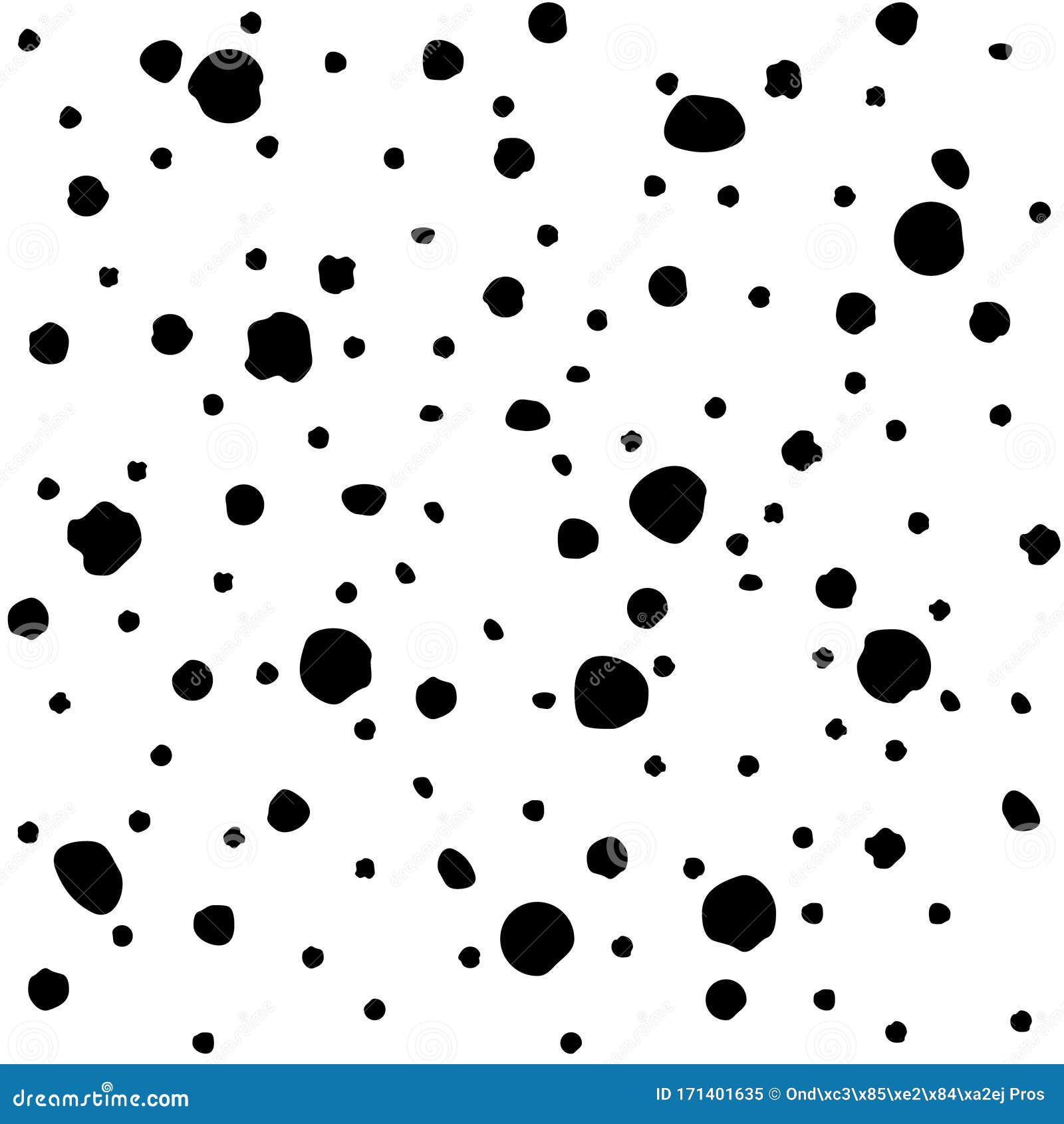 Dots Seamless Pattern, Hand Drawn Texture. Vector Abstract Design ...